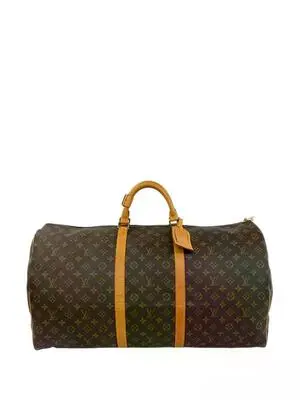 LOUIS VUITTON Monogram Keepall 60 Travel Bag - Brown