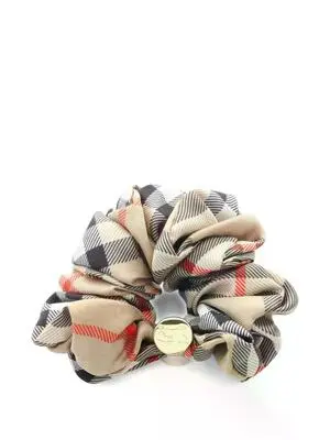 Burberry Silk Check Scrunchie - Neutrals