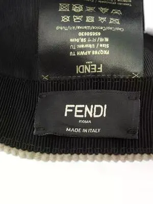 Fendi Ff Logo Corduroy Cap