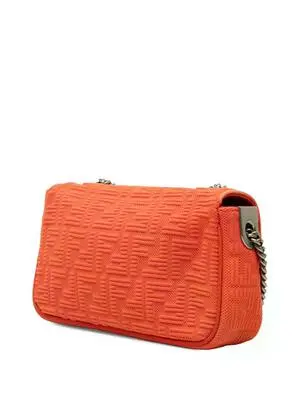 Fendi Zucca Embossed Technical Fabric Baguette Shoulder Bag