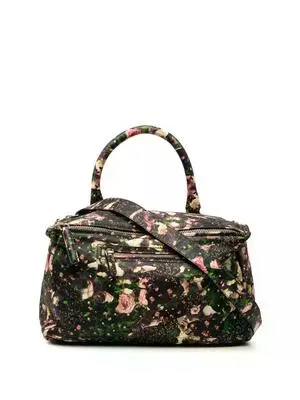 Givenchy Medium Floral Printed Calfskin Pandora Satchel - Black