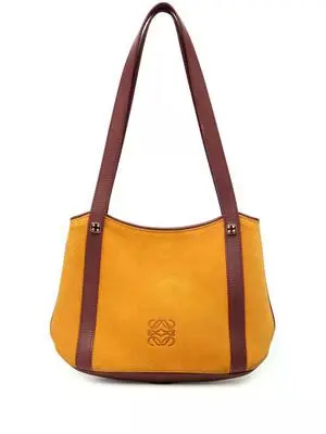 Loewe Suede Anagram Shoulder Bag - Yellow