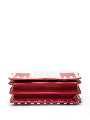 Valentino Garavani Colorblock Rockstud Wallet On Chain Crossbody Bag - Red