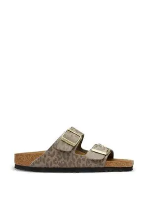 BIRKENSTOCK Arizona Leopard Print Sandals - Grey
