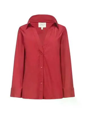 TWP V-neck Spread Collar Shirt