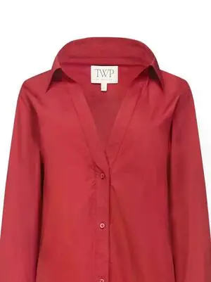 TWP V-neck Spread Collar Shirt
