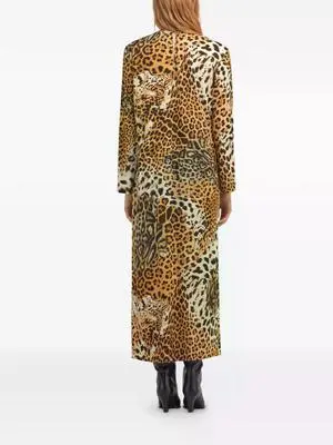 Roberto Cavalli Leopard-print High-neck Dress