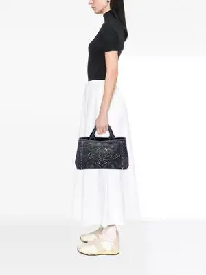 Prada Canapa Logo Studded Satchel
