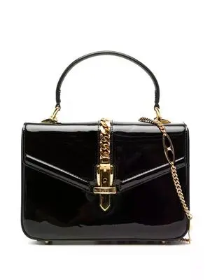 Gucci Sylvie 1969 Mini Patent Leather Top Handle Bag