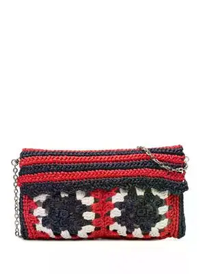 Miu Miu Multicolor Raffia Crochet Wallet On Chain Crossbody Bag - Multicolour