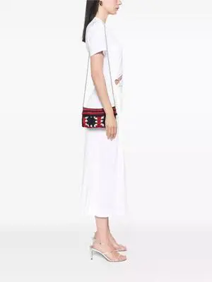 Miu Miu Multicolor Raffia Crochet Wallet On Chain Crossbody Bag