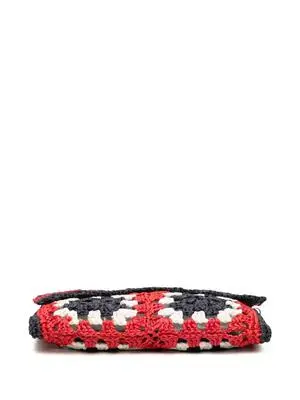 Miu Miu Multicolor Raffia Crochet Wallet On Chain Crossbody Bag