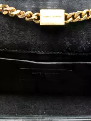 Saint Laurent Small Patent Monogram Kate Tassel Crossbody Bag - Black