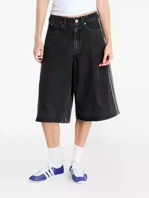 Adidas Firebird Side-stripe Denim Shorts - Black