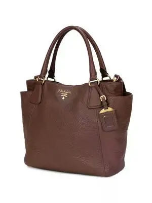 Prada Side-pocket Leather Tote Bag