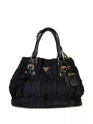 Prada Ruched Buckle Detail Tote Bag