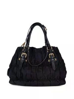 Prada Ruched Buckle Detail Tote Bag