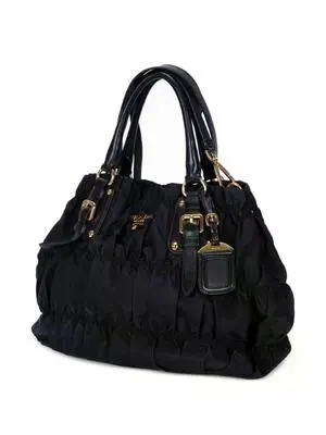 Prada Ruched Buckle Detail Tote Bag
