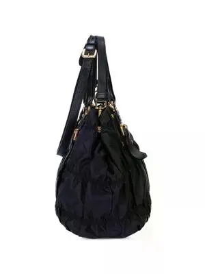 Prada Ruched Buckle Detail Tote Bag