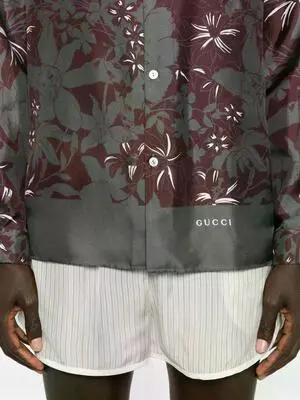 Gucci Floral-print Long-sleeve Shirt