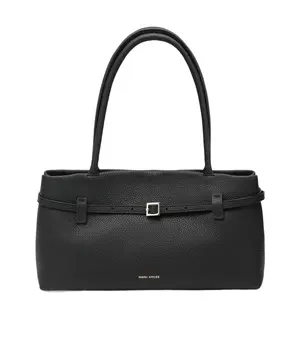 Manu Atelier Buckle-strap Tubular Handles Tote Bag - Black