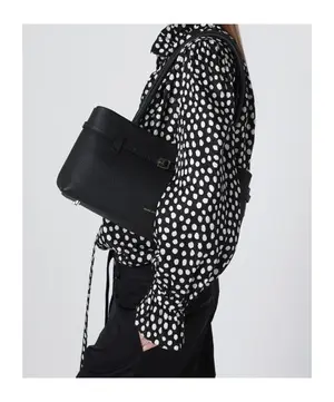 Manu Atelier Buckled Shoulder Tote Bag - Black