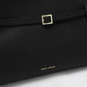 Manu Atelier Buckled Shoulder Tote Bag - Black