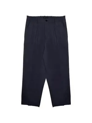 LOW BRAND Pleated Elasticated-waistband Trousers - Blue