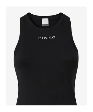 Pinko Logo Printed Ribbed Tank Top