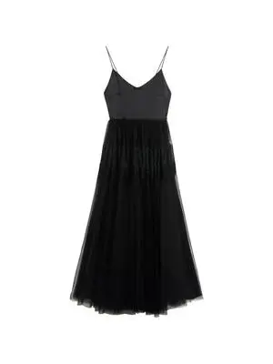 Viktor & Rolf Tulle Lace-trim Maxi Dress - Black
