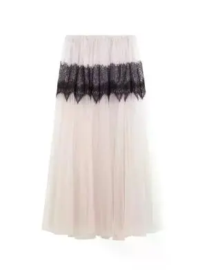 Viktor & Rolf Tulle Lace-trim Maxi Skirt