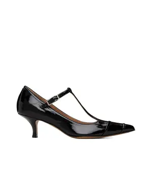 MAISON MARGIELA Glossy Leather T-bar Kitten Heel Pumps