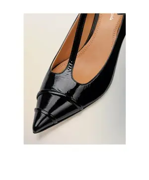 MAISON MARGIELA Glossy Leather T-bar Kitten Heel Pumps