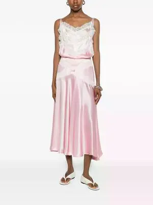Viktor & Rolf Silk Satin Blouse With Lace Trim