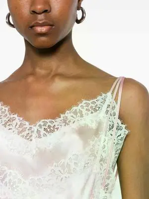 Viktor & Rolf Silk Satin Blouse With Lace Trim