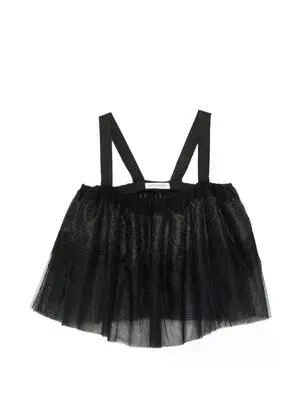 Viktor & Rolf Tulle And Lace Trim Sleeveless Blouse - Black