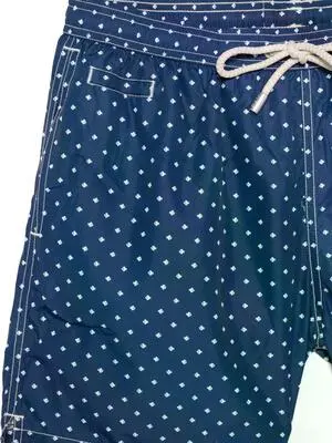 MC2 SAINT BARTH Fish-print Drawstring Swim Shorts - Blue