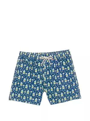 MC2 SAINT BARTH Printed Swim Shorts - Blue
