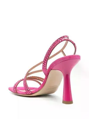 Alberta Ferretti Calf-leather Sandals With Rhinestone Embellishment
