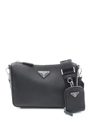 Prada Saffiano Leather Travel Pouch Shoulder Bag