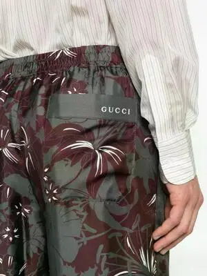 Gucci Floral Print Silk Trousers