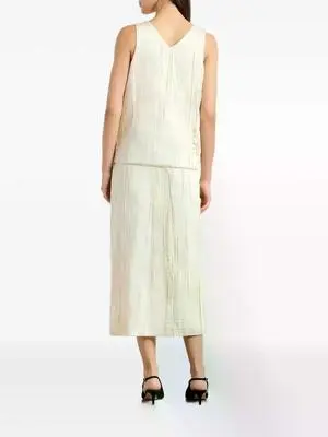Brandon Maxwell Crinkled-pleat Tank Top With Gold-tone Hardware