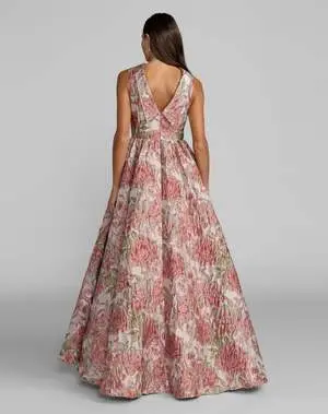 Mac Duggal Sleeveless V-back Ball Gown