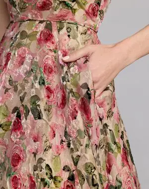 MAC DUGGAL COLLECTION One-shoulder Floral Velvet Ball Gown