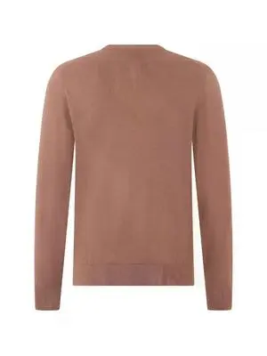 Fedeli Round Neck Fine Knit Sweater - Brown