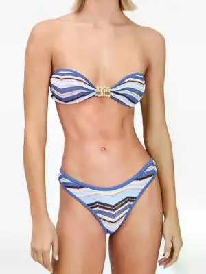 DEVON Chevron-knit Bandeau Bikini
