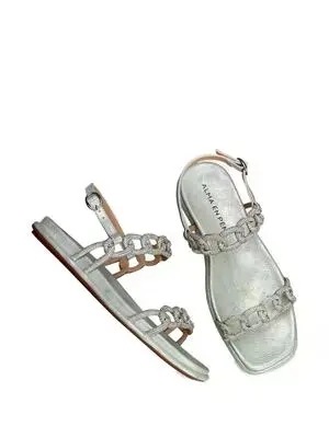 ALMA EN PENA Crystal-embellished Chain-link Sandals