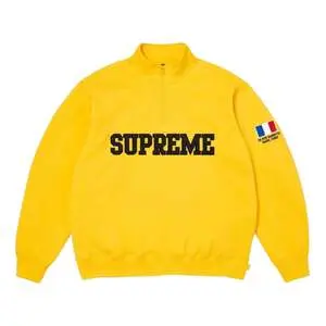 Supreme Ss26 Shop Flag Half Zip Pullover - Yellow
