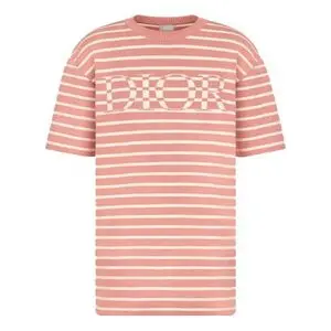 Dior Ss21 Stripe Letter Pattern Round Collar Male