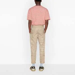 Dior Ss21 Stripe Letter Pattern Round Collar Male